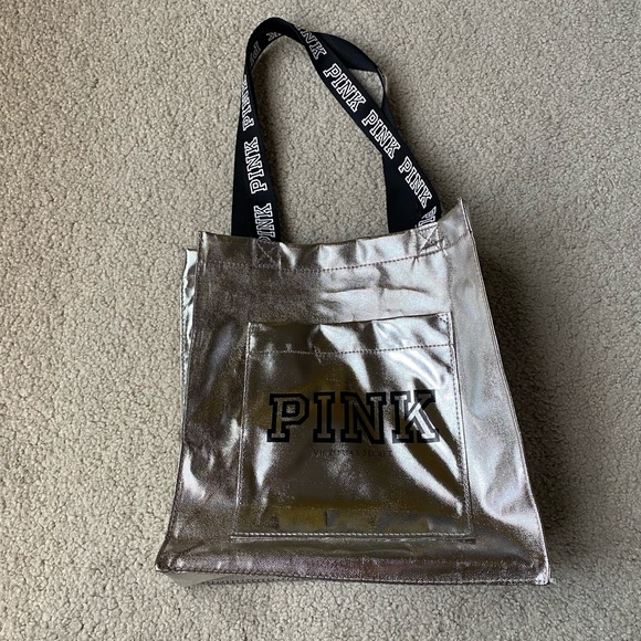 PINK Victoria's Secret | Bags | Pink Small Shiny Tote Bag | Poshmark